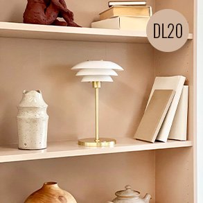 DL20 Opal Messing LED Bordlampe | Elegant & funktionel | Køb nu
